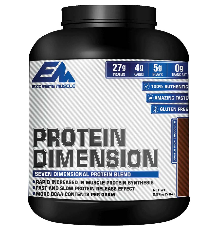 Extreme Muscle Protein Dimension, 5 lb Double Rich Chocolate at Best ...