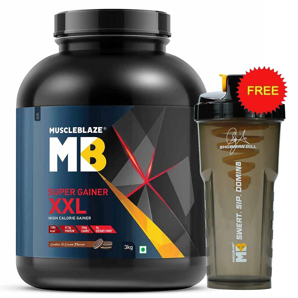 MuscleBlaze (MB) Super Gainer XXL - (3Kg / 6.6 lb, Cookies & Cream)