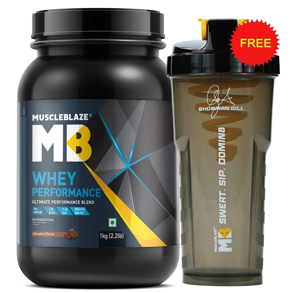 MuscleBlaze Whey Performance (25g Protein) - Chocolate (1 Kg / 2.2 lb)