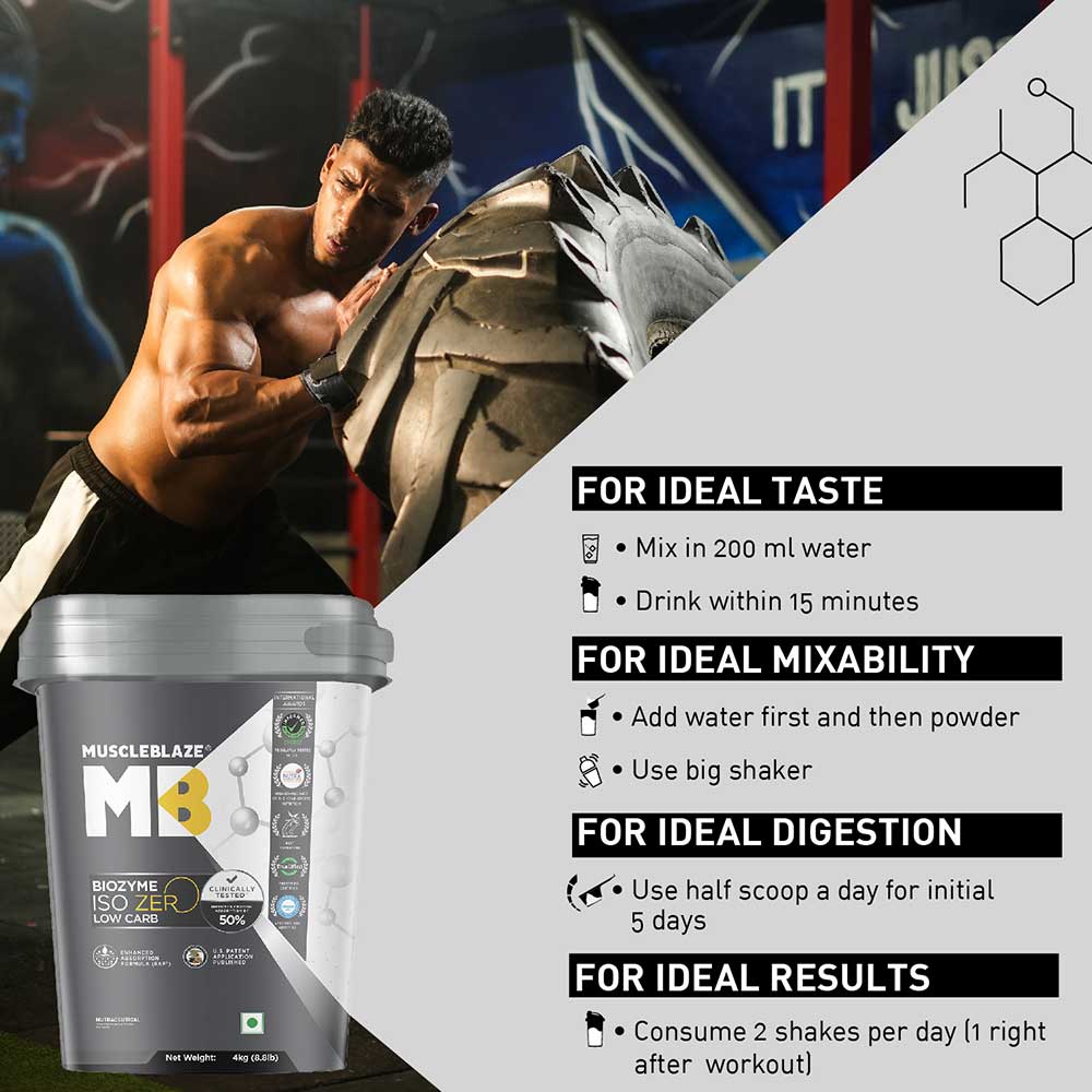 MuscleBlaze Iso Zero Whey Protein Isolate - (Low Carb Chocolate, 2 Kg ...