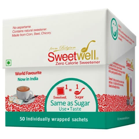Sweetwell Zero Calorie Sweetener XS(Extra Sweet) Sachets, 50 Piece(s ...