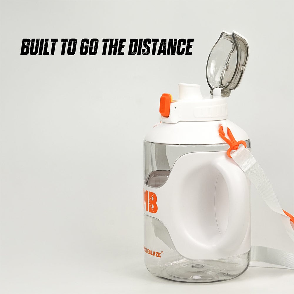 Gym Gallon Water Bottle White • 2.2 L